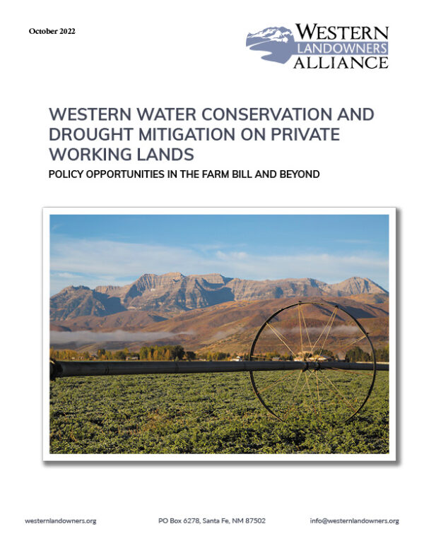 Western water conservation and drought mitigation on private working ...
