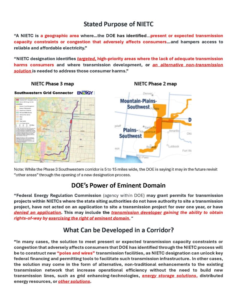 National Interest Electric Transmission Corridors Information – Western Landowners Alliance